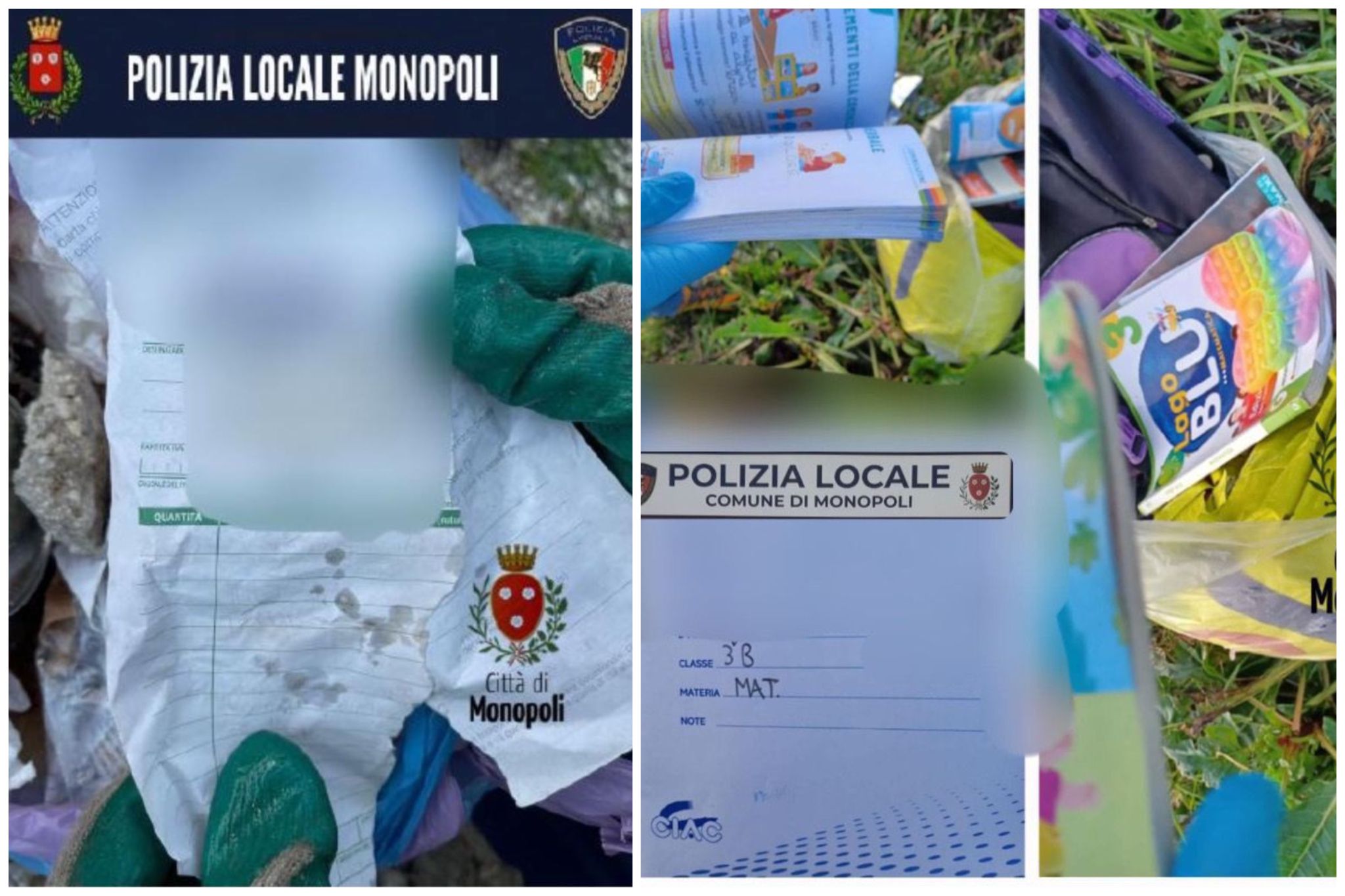 Monopoli, documenti fiscali e buste paga tra i rifiuti abbandonati ...