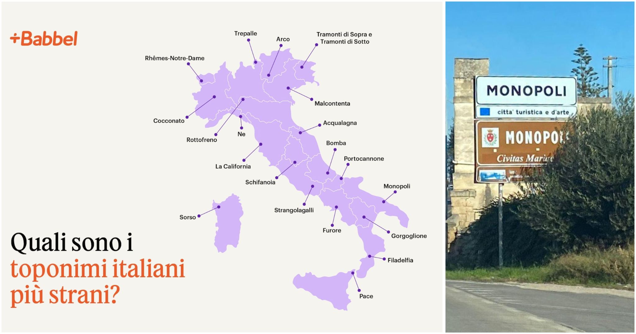 Monopoli tra i 20 comuni italiani con il nome più originale: la lista ...